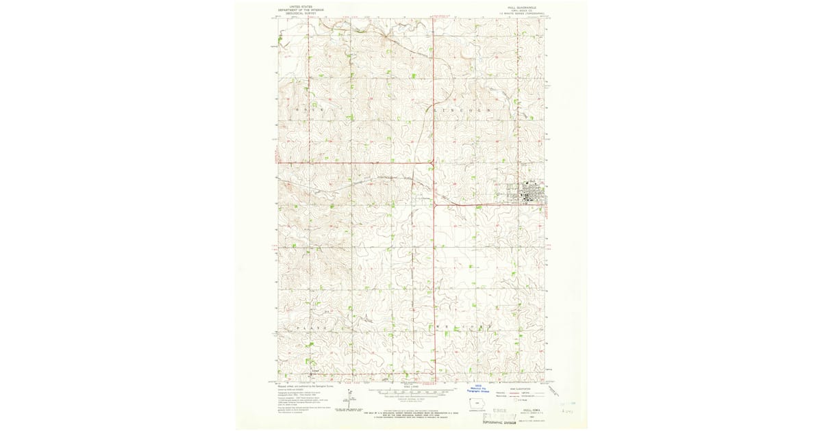 1964 Map of Hull, IA — High-Res | Pastmaps