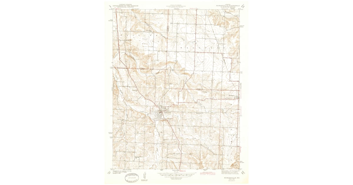 1944 Map of Humansville, MO — High-Res, 1944 Print #2 | Pastmaps