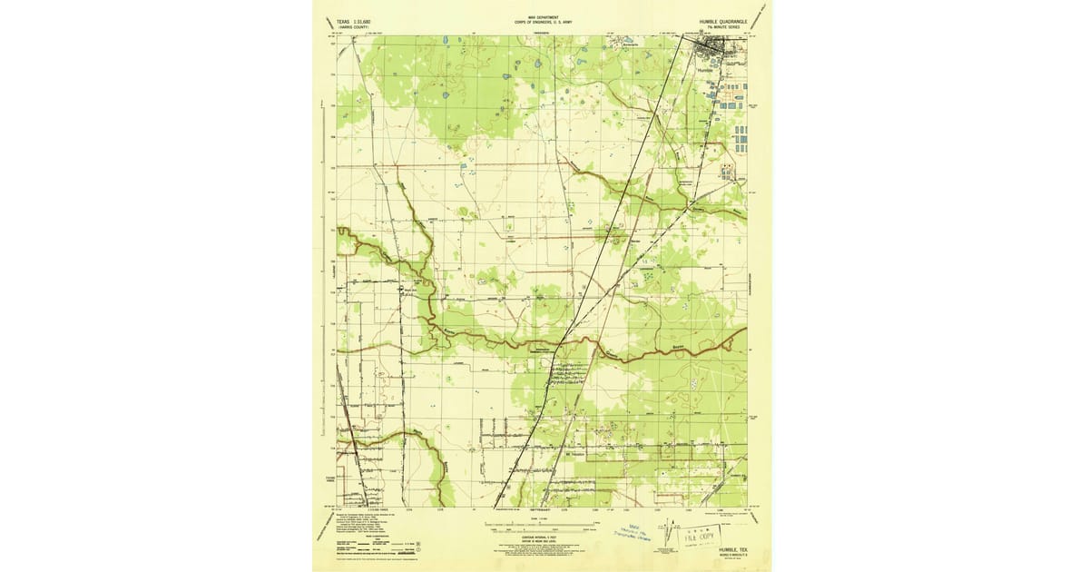 1946 Map of Humble, TX — High-Res | Pastmaps