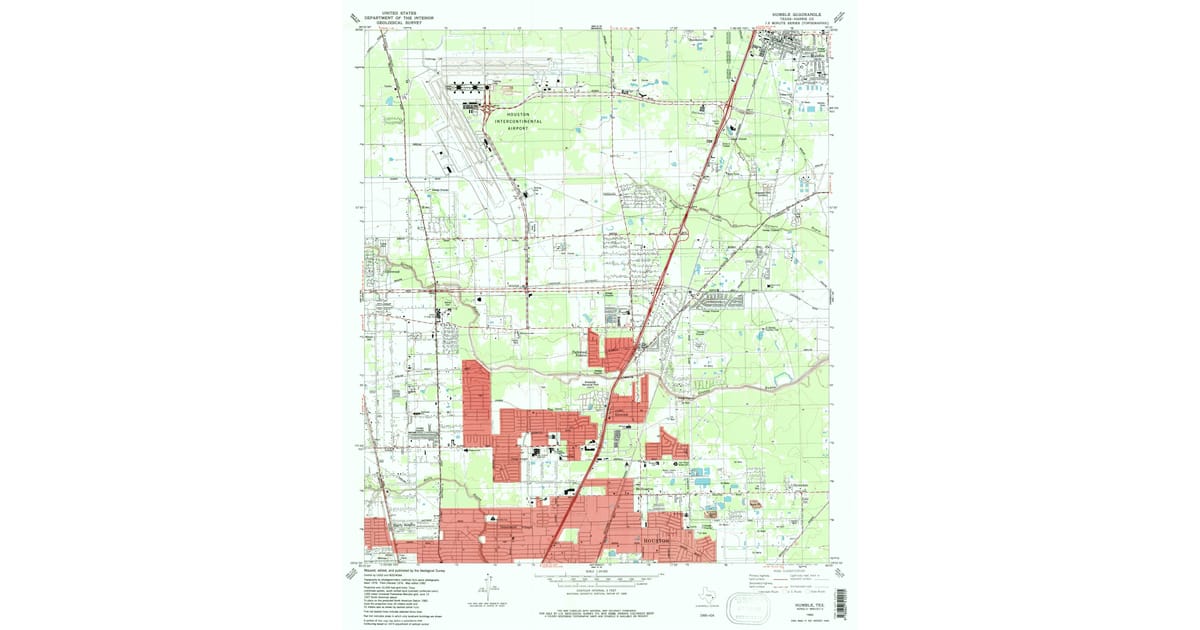 1982 Map of Humble, TX — High-Res | Pastmaps