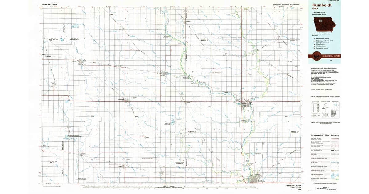 1984 Map of Humboldt, IA — High-Res | Pastmaps
