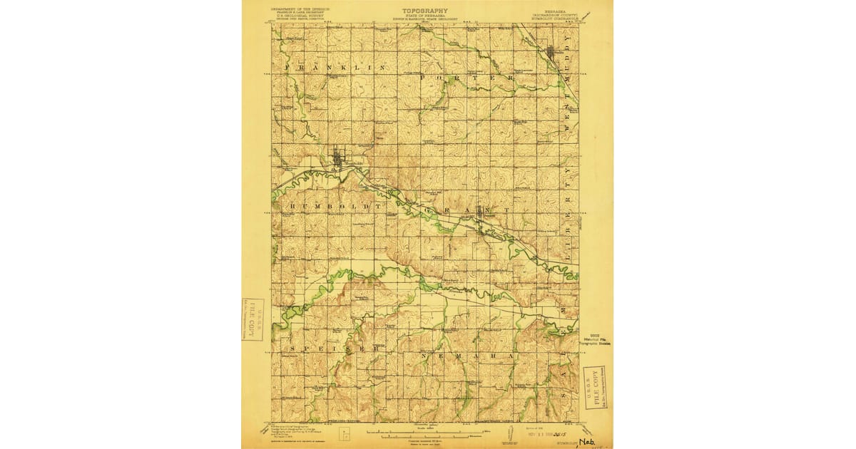 1916 Map of Humboldt, NE — High-Res | Pastmaps