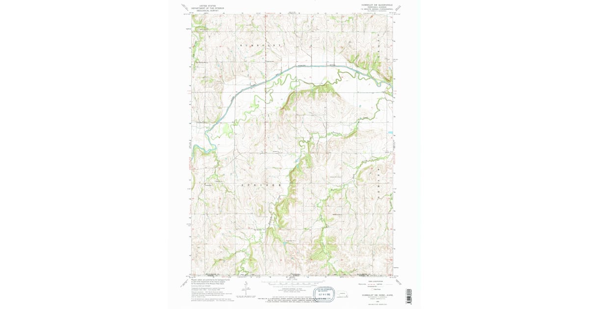 1965 Map of Humboldt SW, Richardson County, NE — High-Res, 1967 Print ...