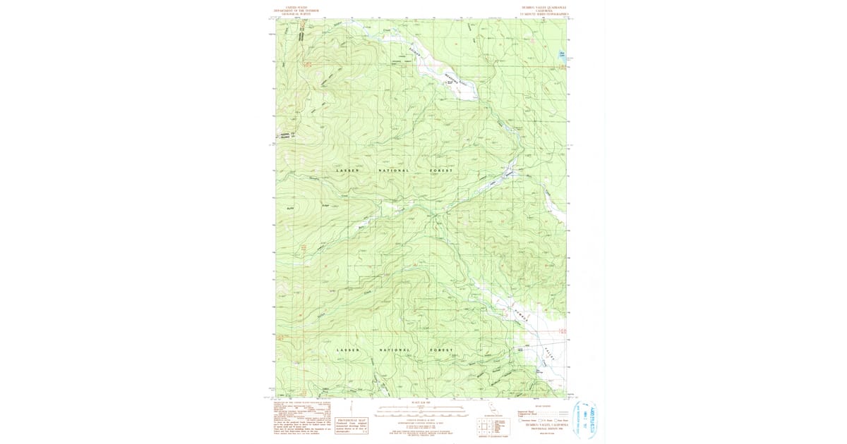 1991 Map of Humbug Valley, Plumas County, CA — High-Res | Pastmaps