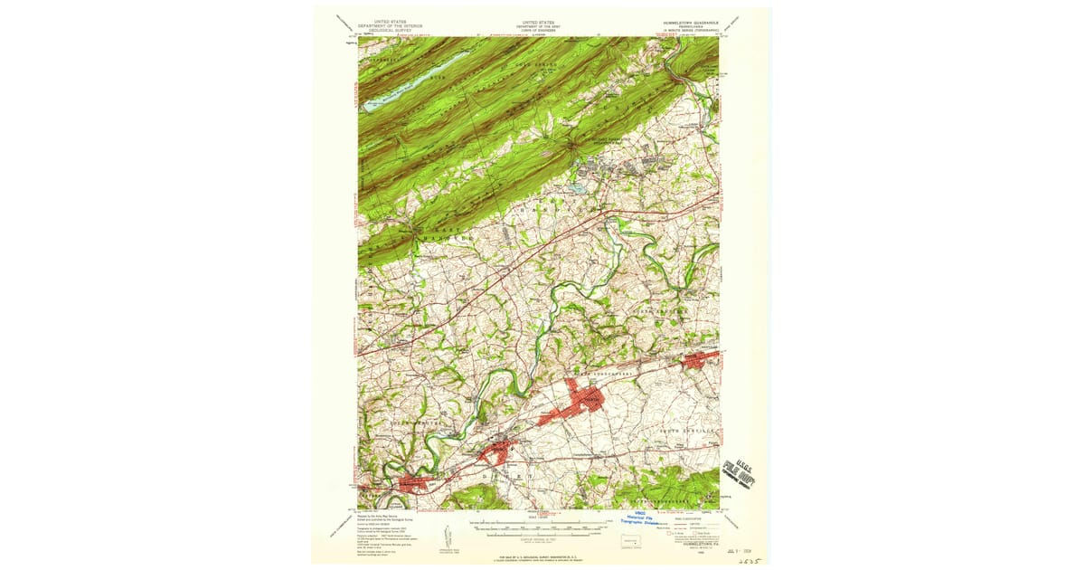 1956 Map of Hummelstown, PA — High-Res | Pastmaps
