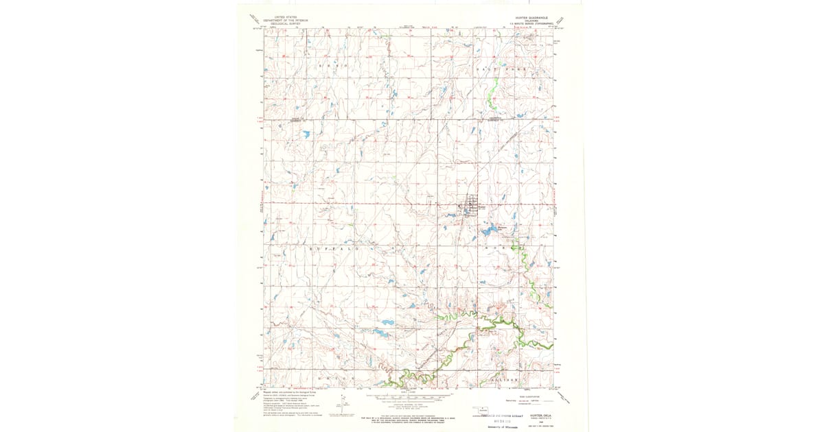 1968 Map of Hunter, OK — High-Res | Pastmaps