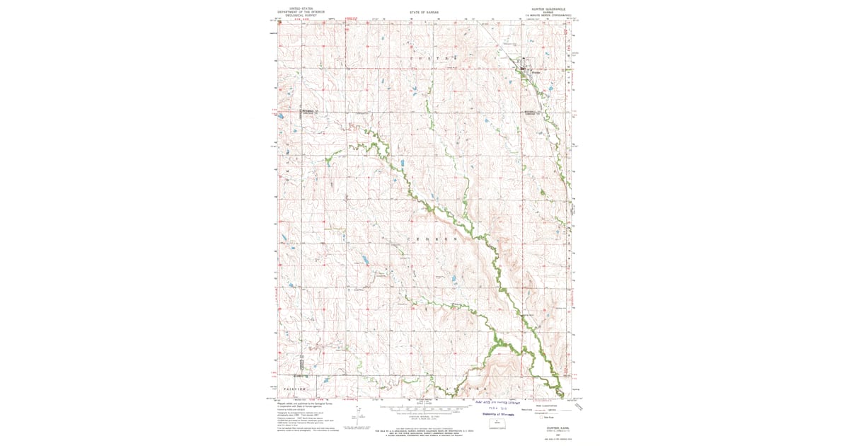 1967 Map of Hunter, KS — High-Res | Pastmaps