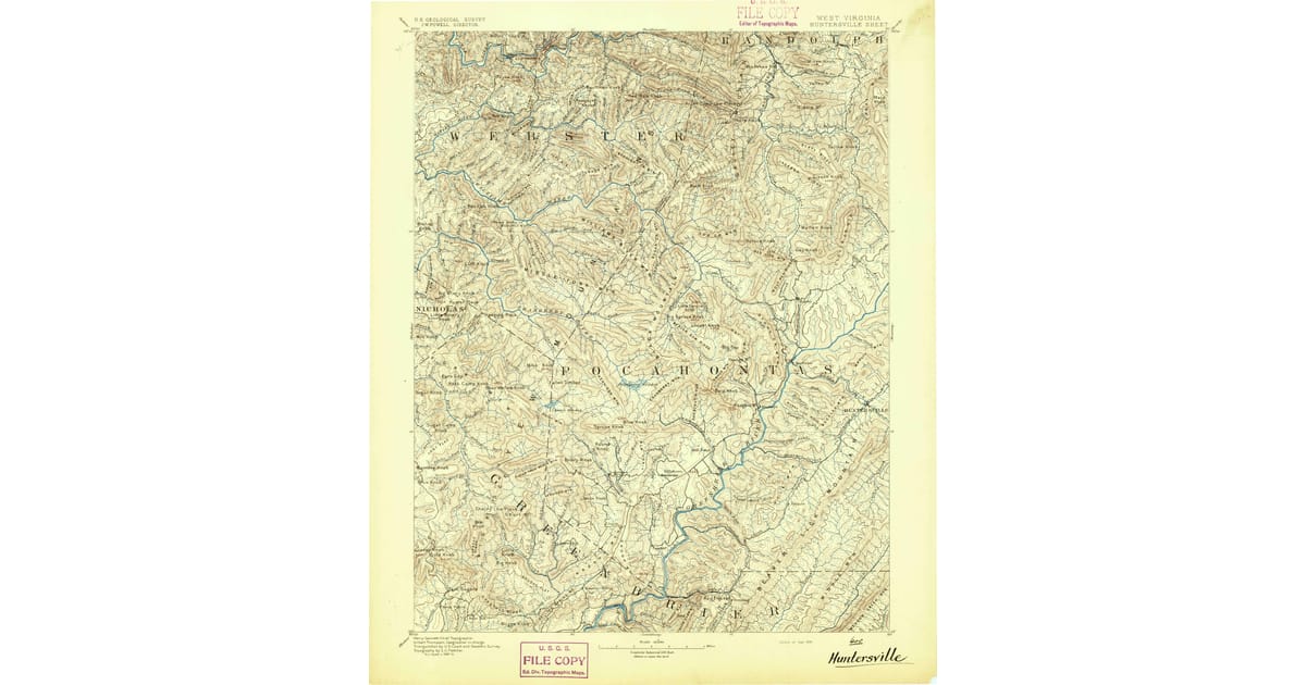 1894 Map of Huntersville, WV — High-Res | Pastmaps