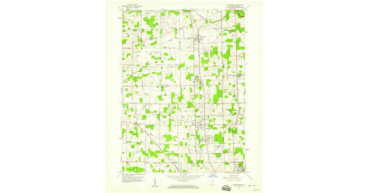 1957 Map of Huntertown, IN — High-Res | Pastmaps