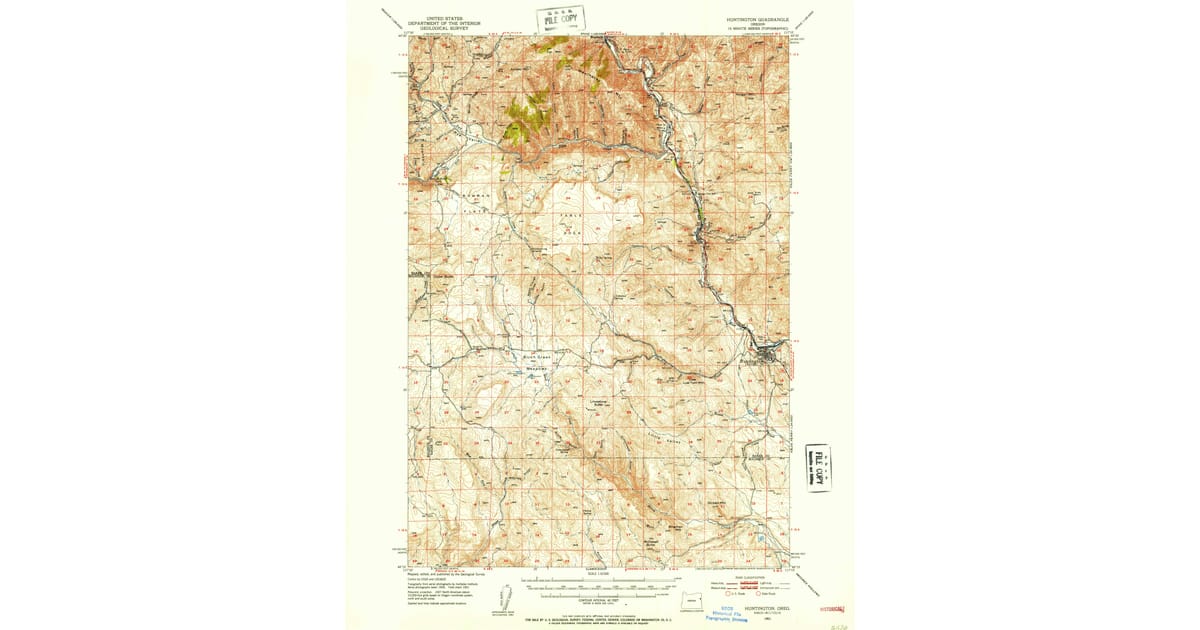 1951 Map of Huntington, OR — High-Res | Pastmaps