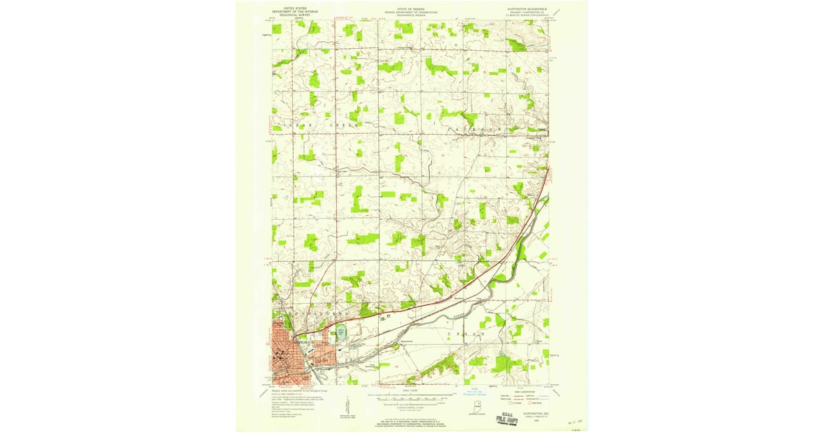 1956 Map of Huntington, IN — High-Res | Pastmaps
