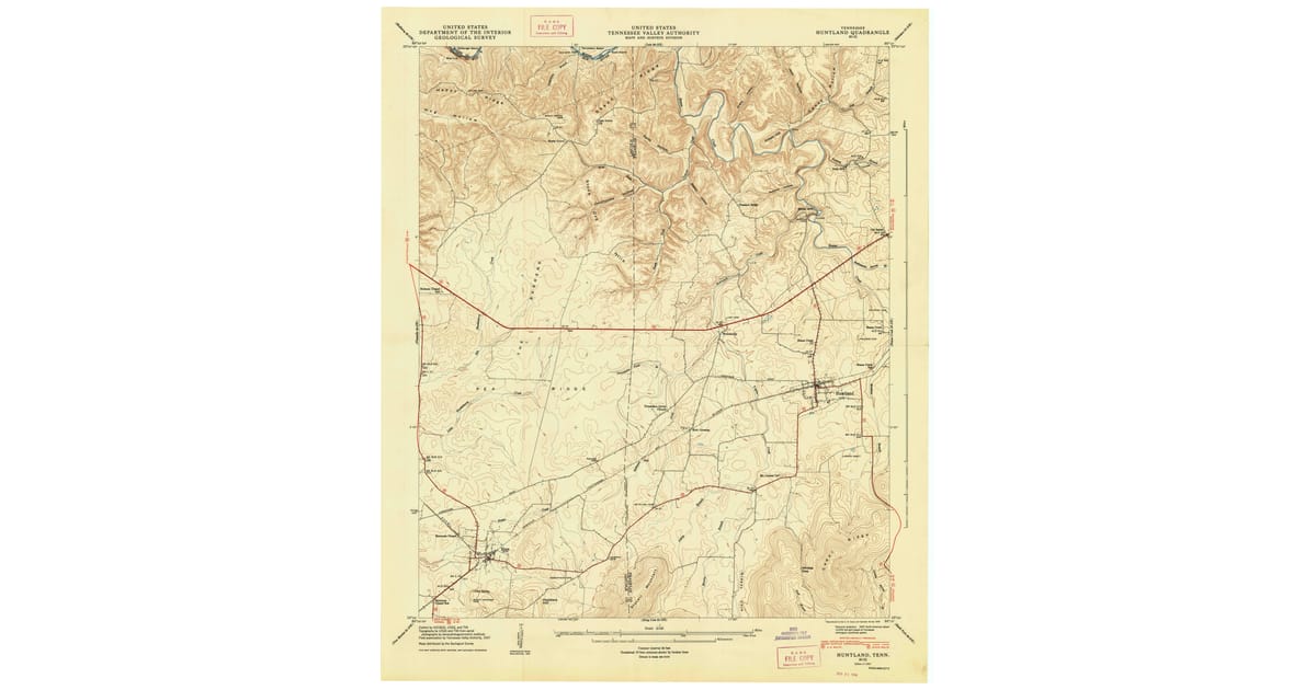 1947 Map of Huntland, TN — High-Res | Pastmaps