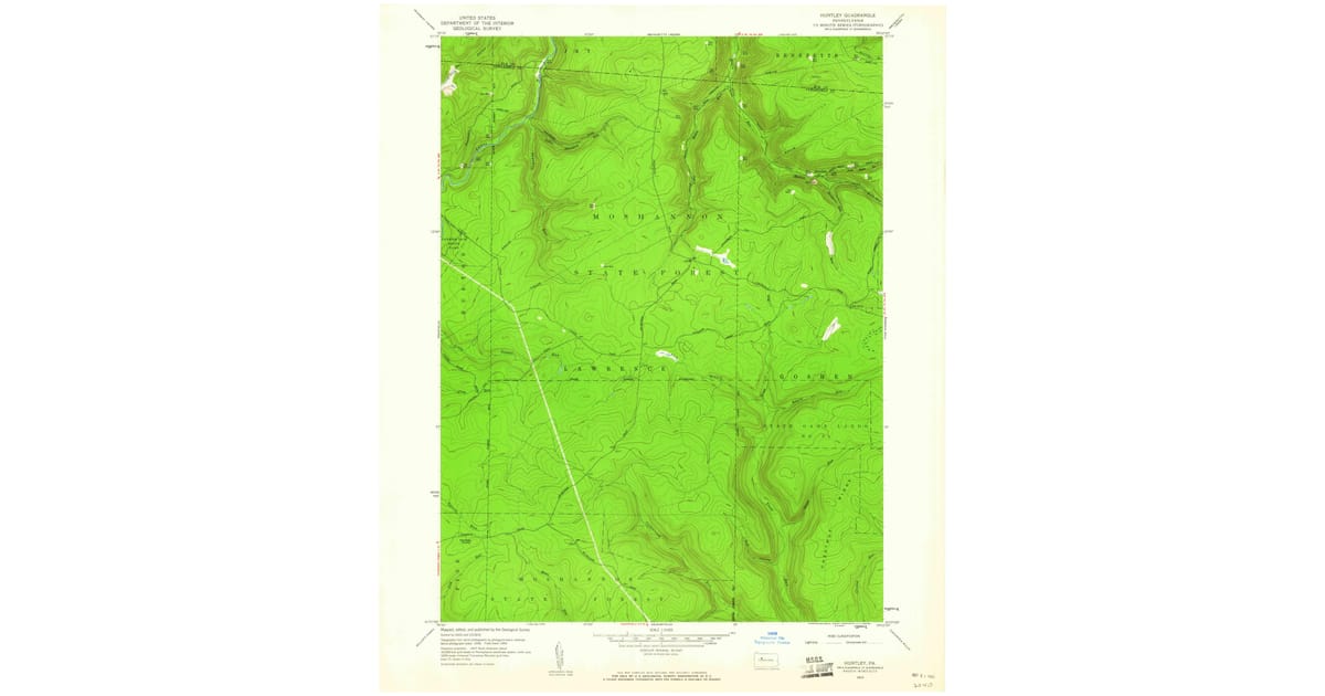 1959 Map of Huntley, Clearfield County, PA — High-Res | Pastmaps