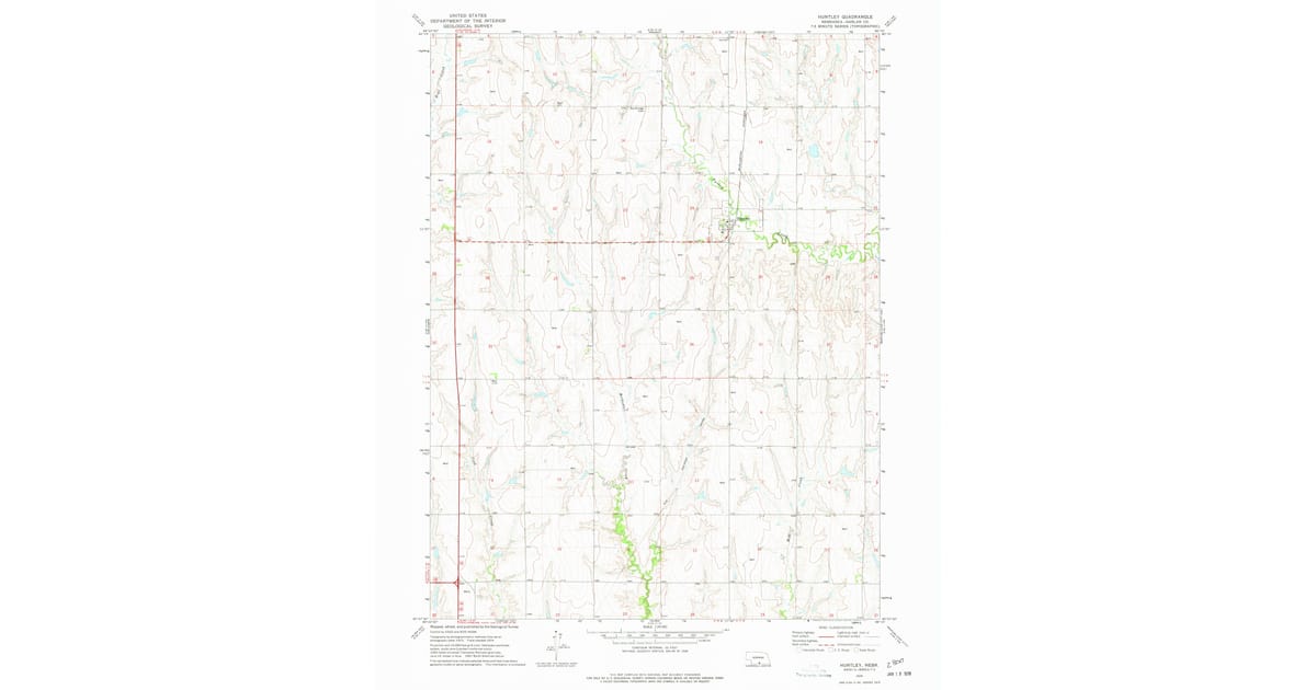 1974 Map of Huntley, NE — High-Res | Pastmaps