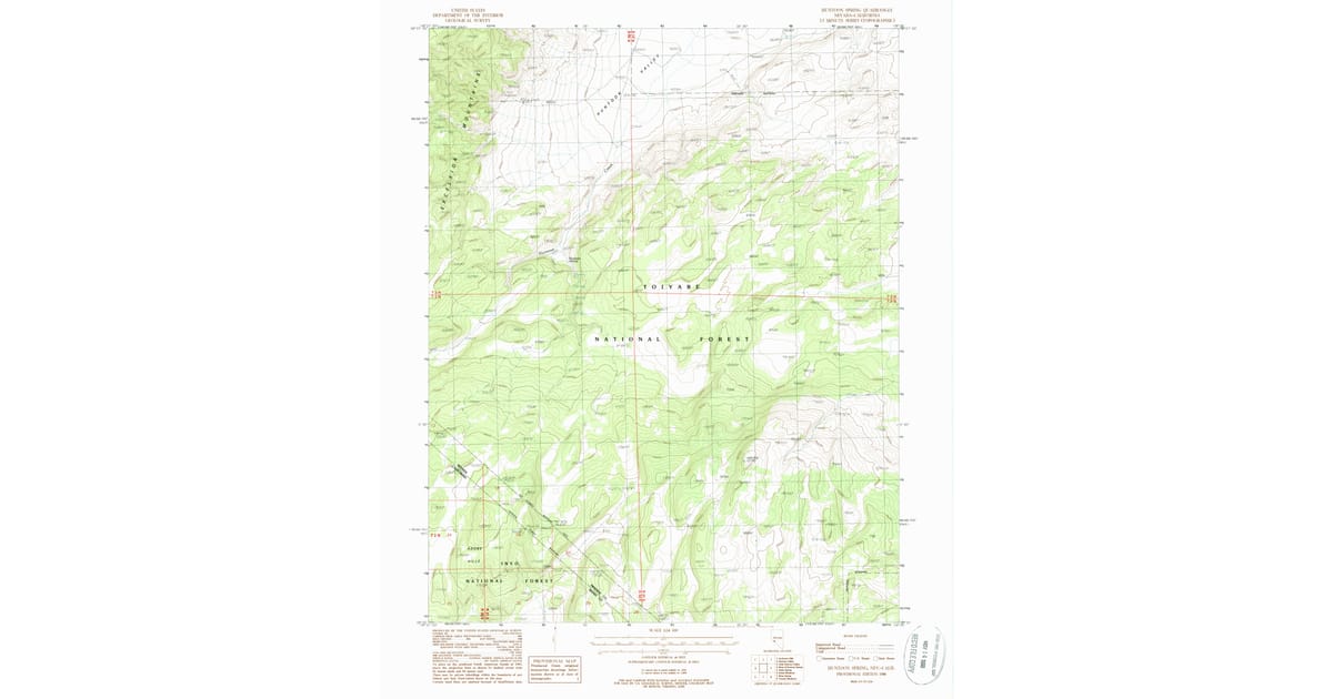 1988 Map of Huntoon Spring, Mineral County, NV — High-Res | Pastmaps