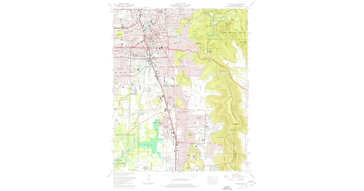 1975 Map of Huntsville, AL — High-Res | Pastmaps