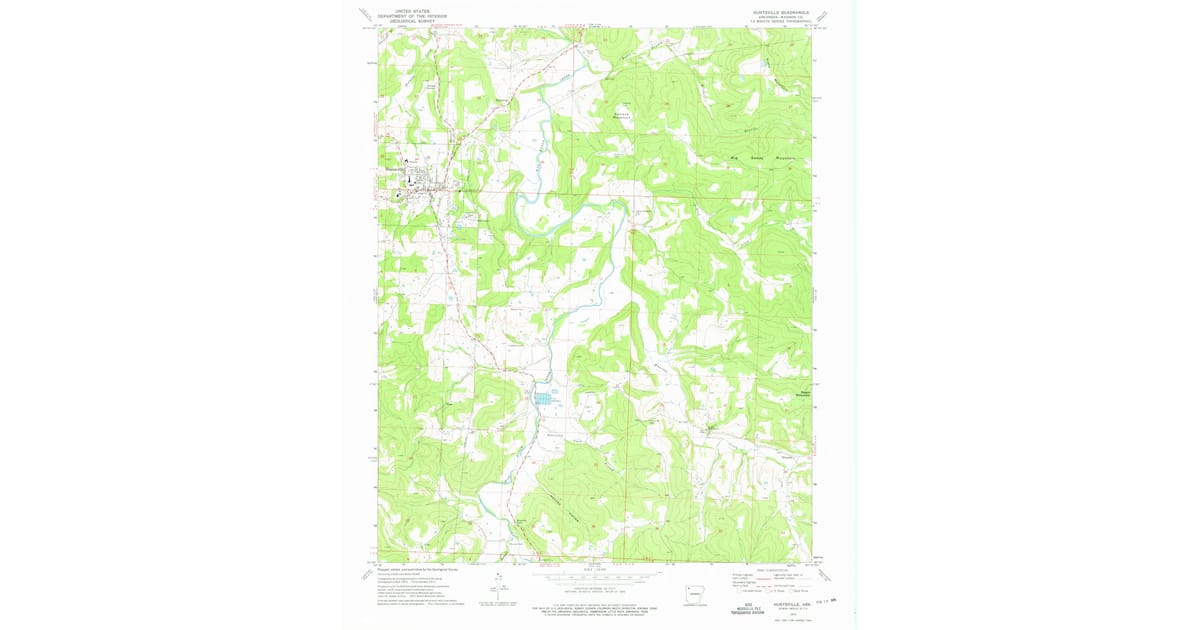 1973 Map of Huntsville, AR — High-Res | Pastmaps