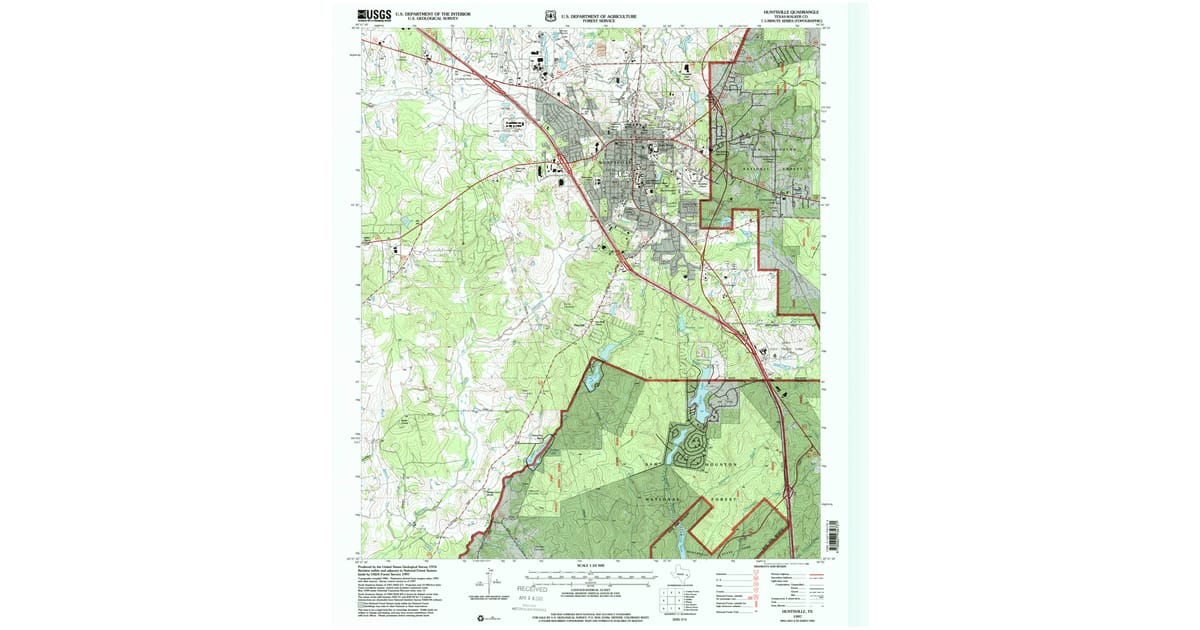 1997 Map of Huntsville, TX — High-Res | Pastmaps