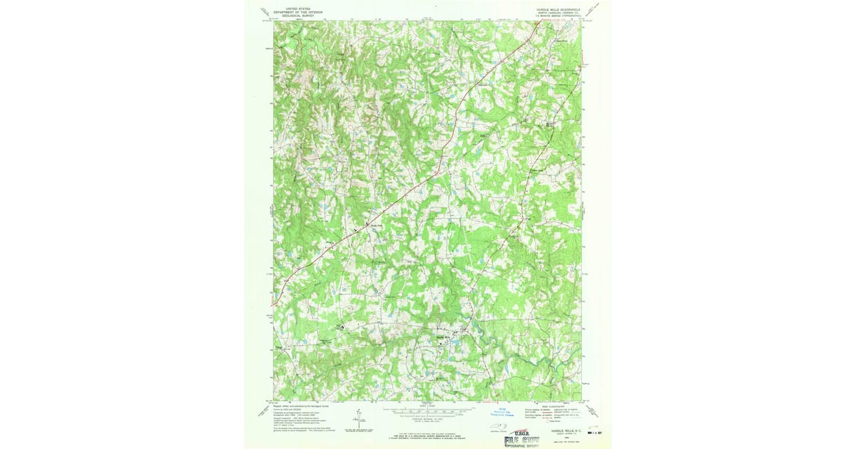 1968 Map of Hurdle Mills, Person County, NC — High-Res | Pastmaps