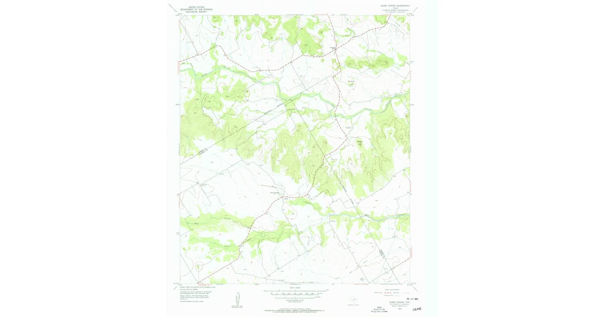 1956 Map of Hurst Spring, Bosque County, TX — High-Res | Pastmaps