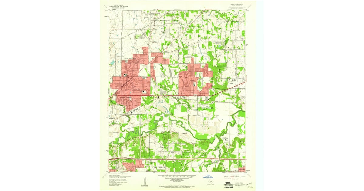 1959 Map of Hurst, TX — High-Res | Pastmaps