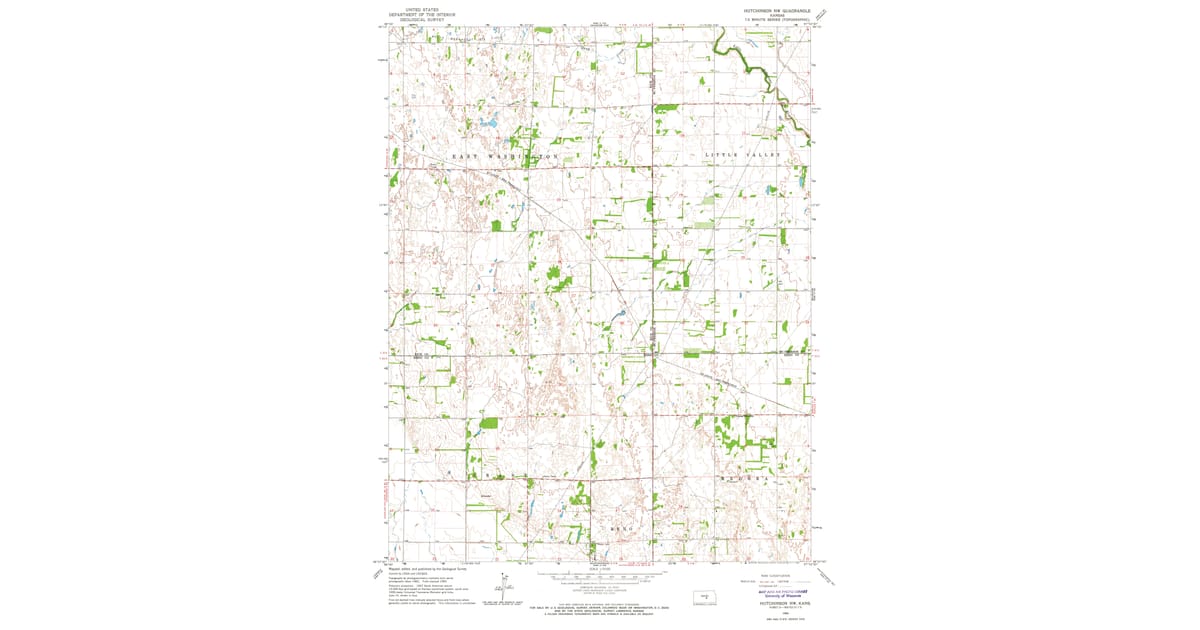 1965 Map of Hutchinson NW, Rice County, KS — High-Res | Pastmaps