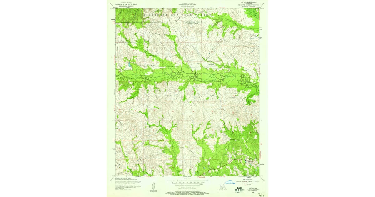 1954 Map of Hutton, Vernon Parish, LA — High-Res | Pastmaps