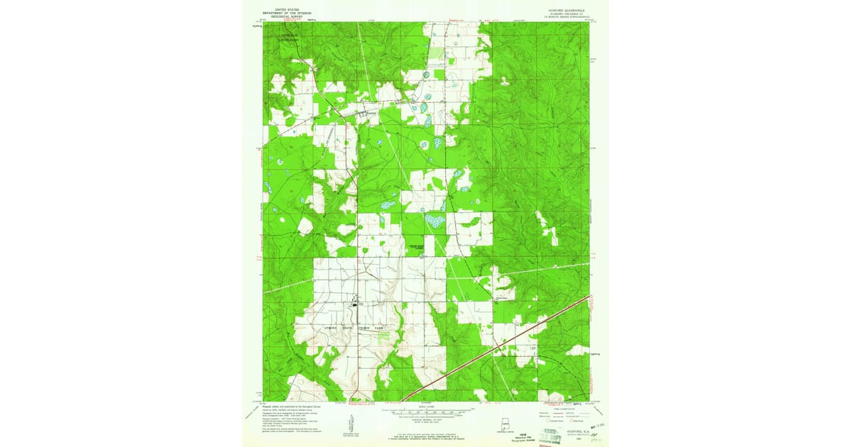 1960 Map of Huxford, Louisiana — High-Res | Pastmaps