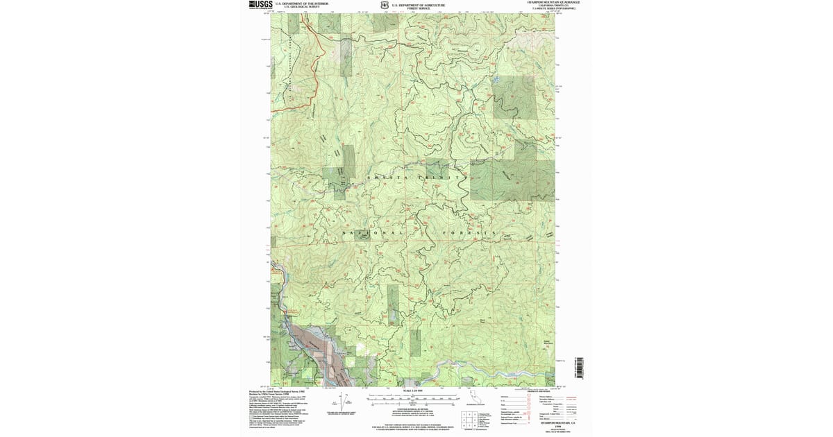 1998 Map of Hyampom Mountain, Trinity County, CA — High-Res | Pastmaps
