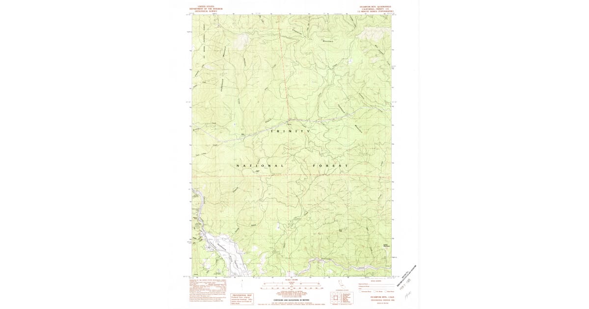 1982 Map of Hyampom Mtn., Trinity County, CA — High-Res | Pastmaps
