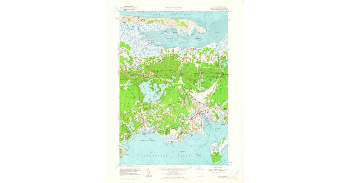 1961 Map of Hyannis, Barnstable County, MA — High-Res | Pastmaps