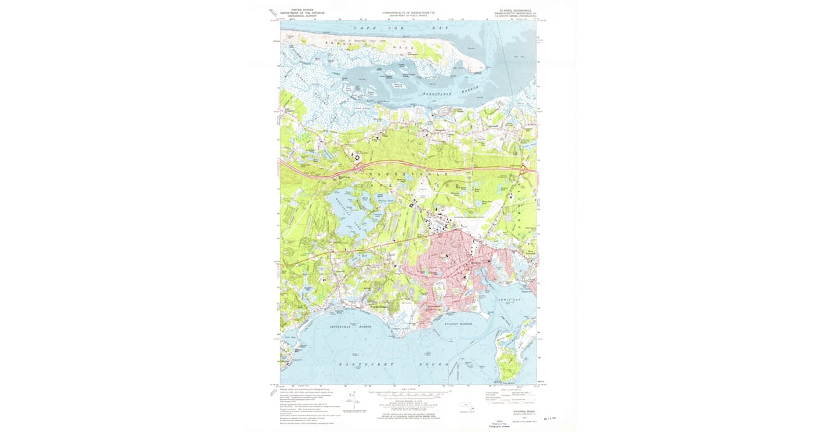 1974 Map of Hyannis, Barnstable County, MA — High-Res | Pastmaps