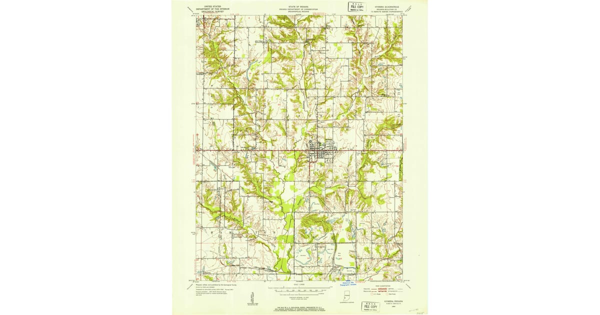 1953 Map of Hymera, IN — High-Res | Pastmaps