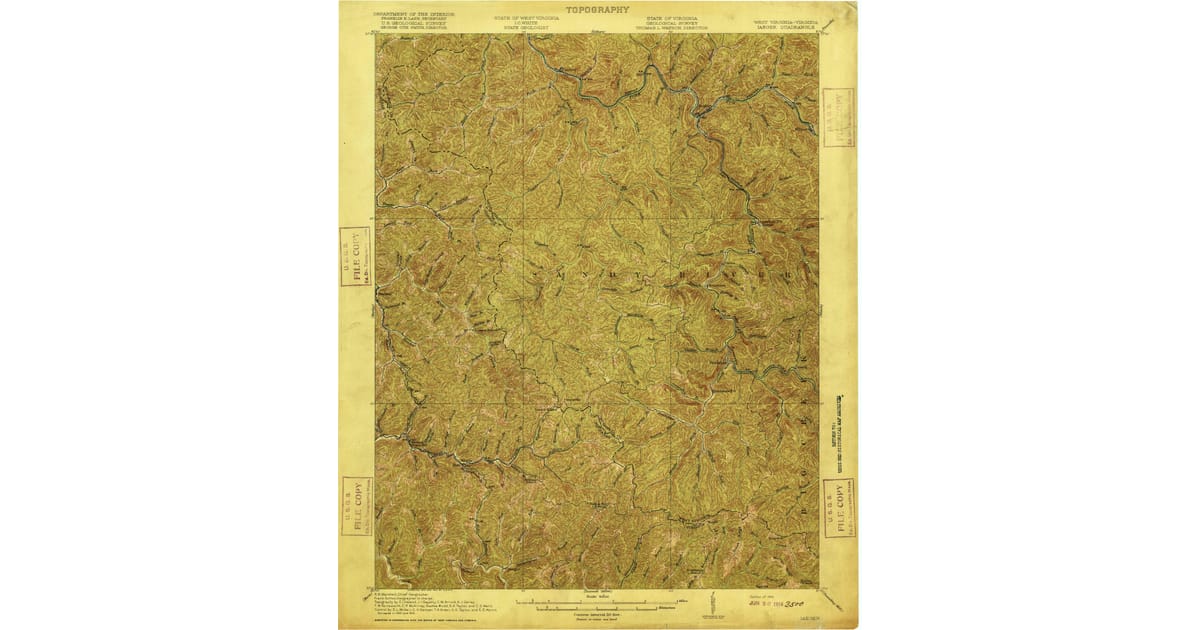 1916 Map of Iaeger, WV — High-Res | Pastmaps