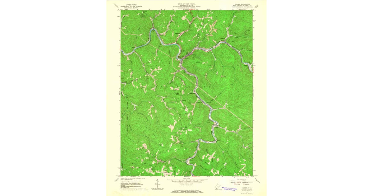 1964 Map of Iaeger, WV — High-Res | Pastmaps