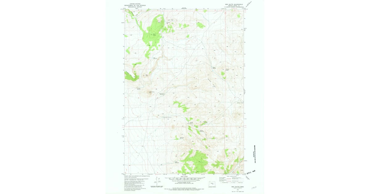 1981 Map of Ibex Butte, Crook County, OR — High-Res | Pastmaps