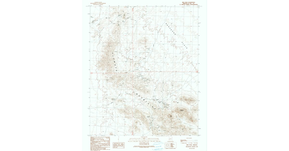 1990 Map of Ibex Peak, La Paz County, AZ — High-Res | Pastmaps