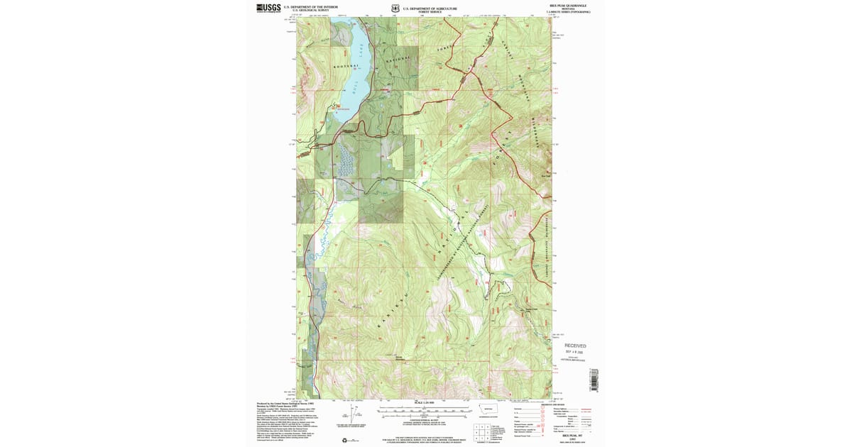 1997 Map of Ibex Peak, Sanders County, MT — High-Res | Pastmaps