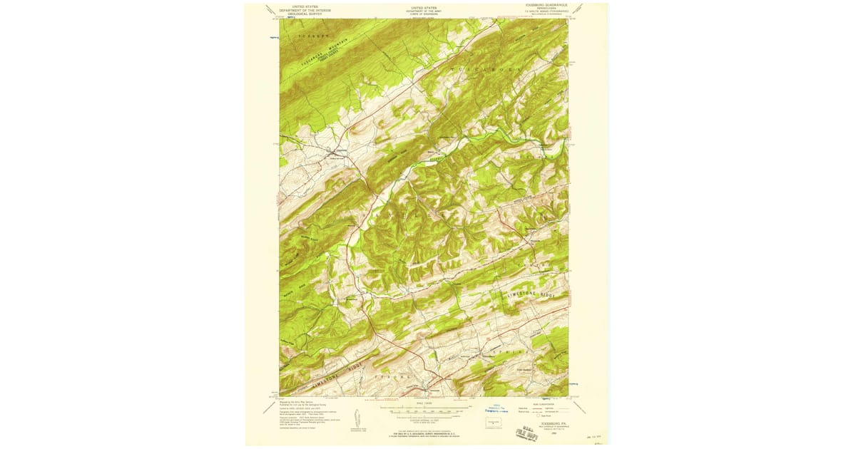 1952 Map of Ickesburg, Perry County, PA — High-Res | Pastmaps