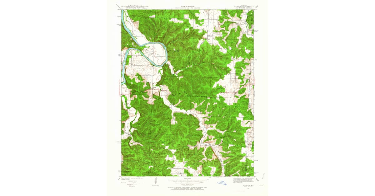 1940 Map of Iconium, St. Clair County, MO — High-Res | Pastmaps