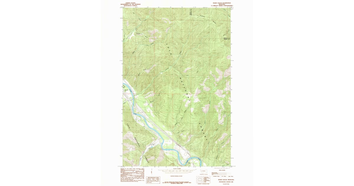 1985 Map of Idaho Gulch, Mineral County, MT — High-Res | Pastmaps