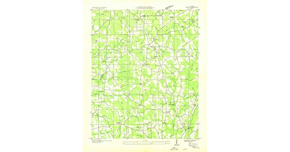 1936 Map of Ider, AL — High-Res | Pastmaps