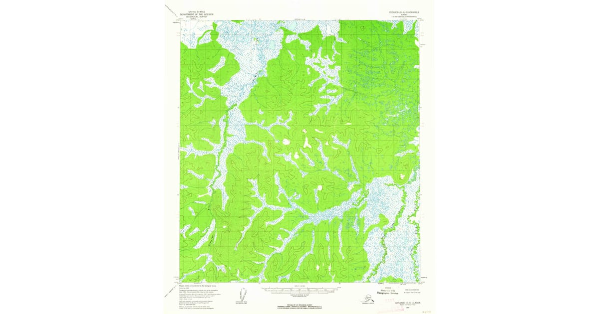 1954 Map of Iditarod D-6, Yukon-Koyukuk Borough, AK — High-Res | Pastmaps