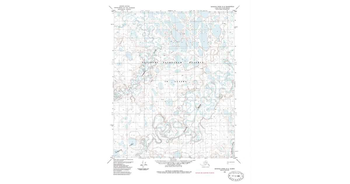 1985 Map of Ikpikpuk River D-4, North Slope Borough, AK — High-Res ...