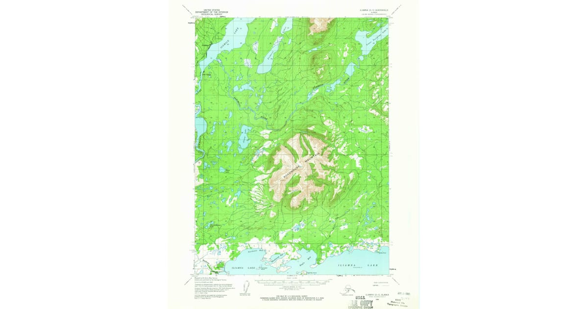 1954 Map of Iliamna D-5, Lake and Peninsula Borough, AK — High-Res ...