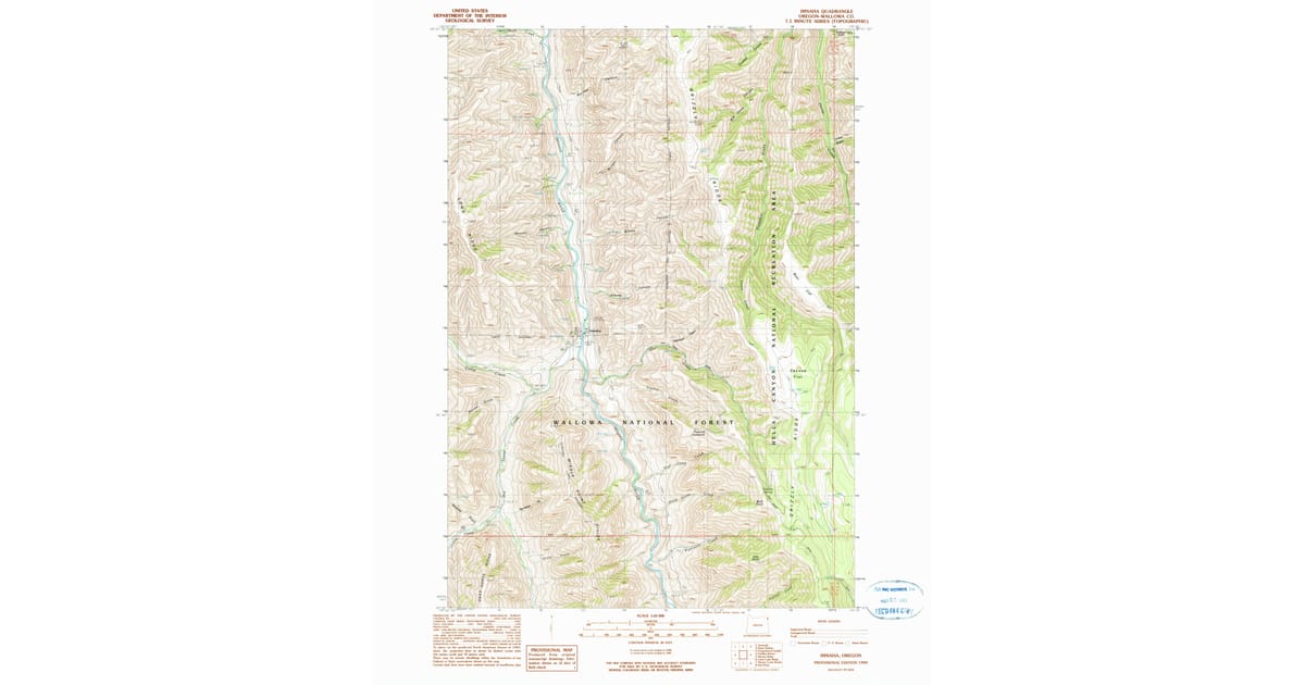 1990s Maps of Imnaha, OR | Pastmaps