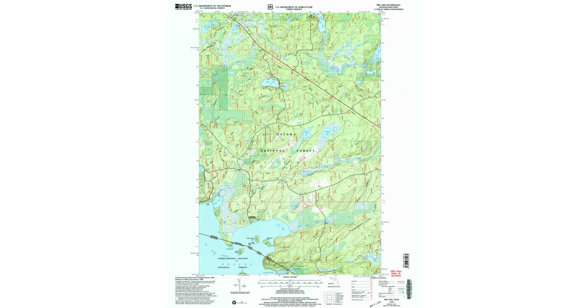 1999 Map of Imp Lake, Gogebic County, MI — High-Res | Pastmaps
