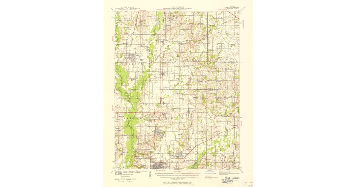 1939 Map of Ina, IL — High-Res | Pastmaps