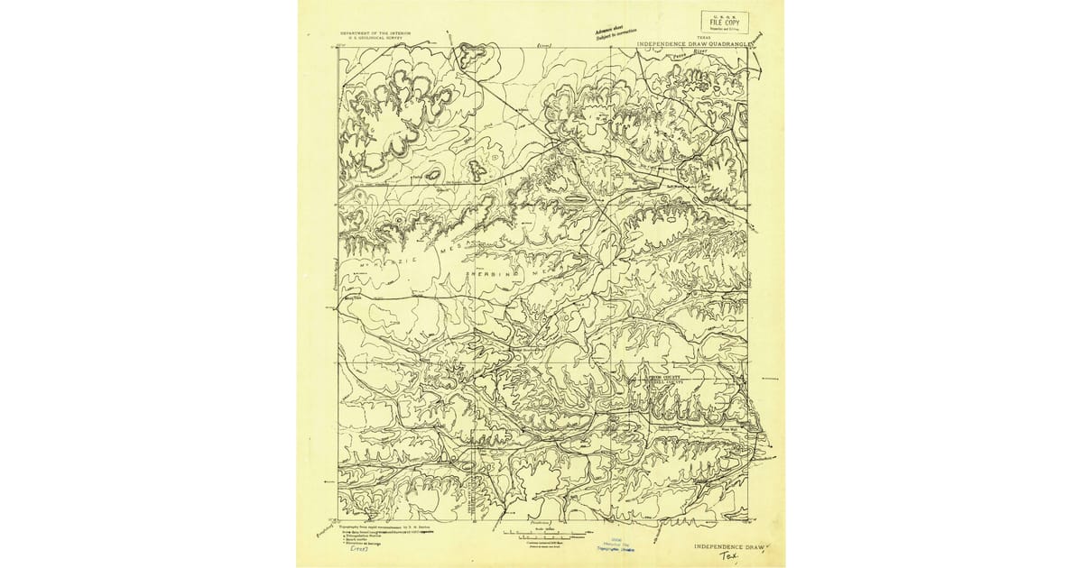 1929 Map of Independence Draw Quadrangle, Pecos County, TX — High-Res ...