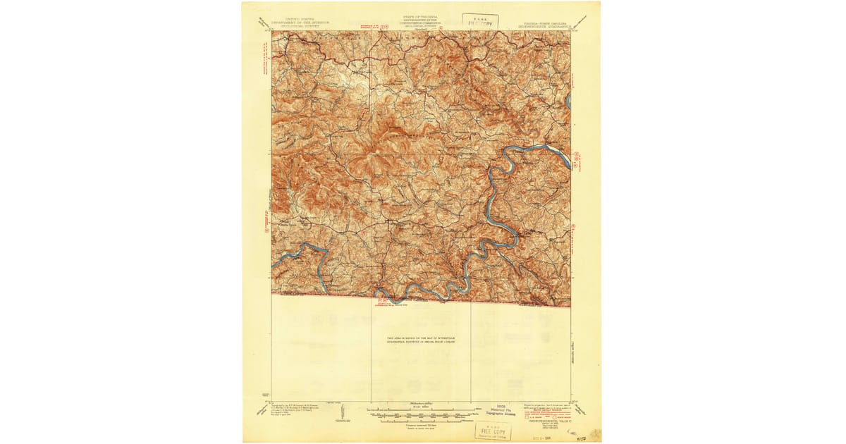 1933 Map of Independence, VA — High-Res, 1944 Print | Pastmaps